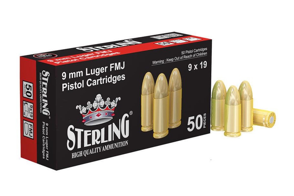 9x19mm Luger 115gr FMJ 50 rounds by Sterling
