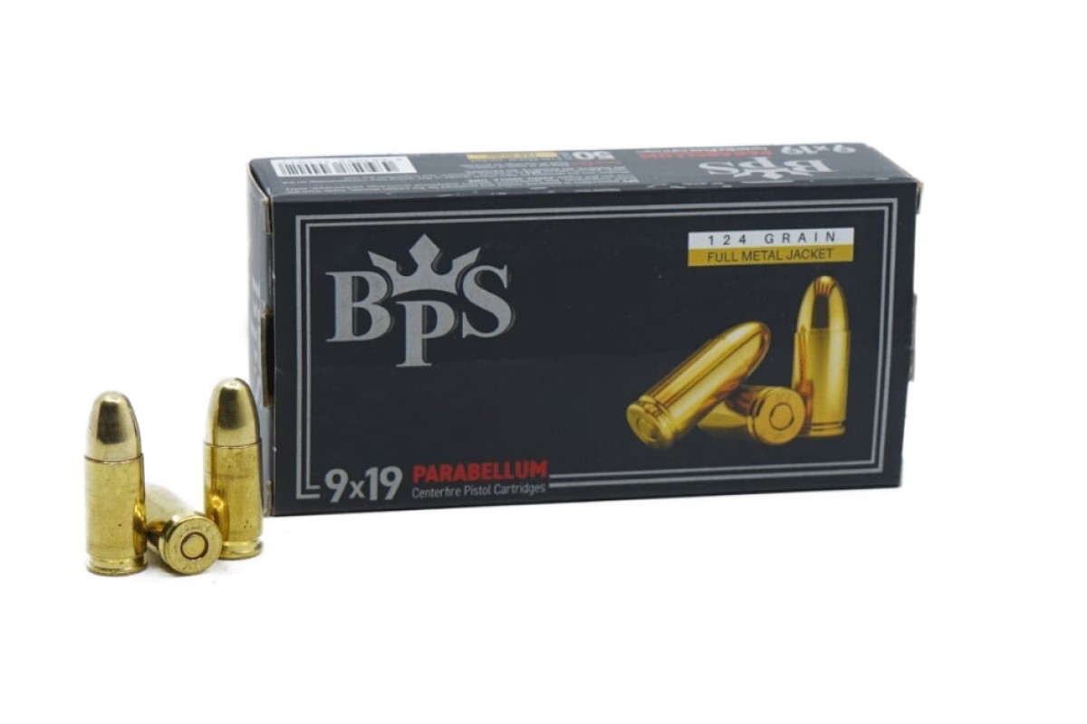 9x19mm Parabellum 124gr FMJ 1000 rounds by BPS